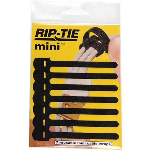 Rip-Tie 3.5″ Mini Cable Wraps (Black, 7-Pack) - Holocene Innovations